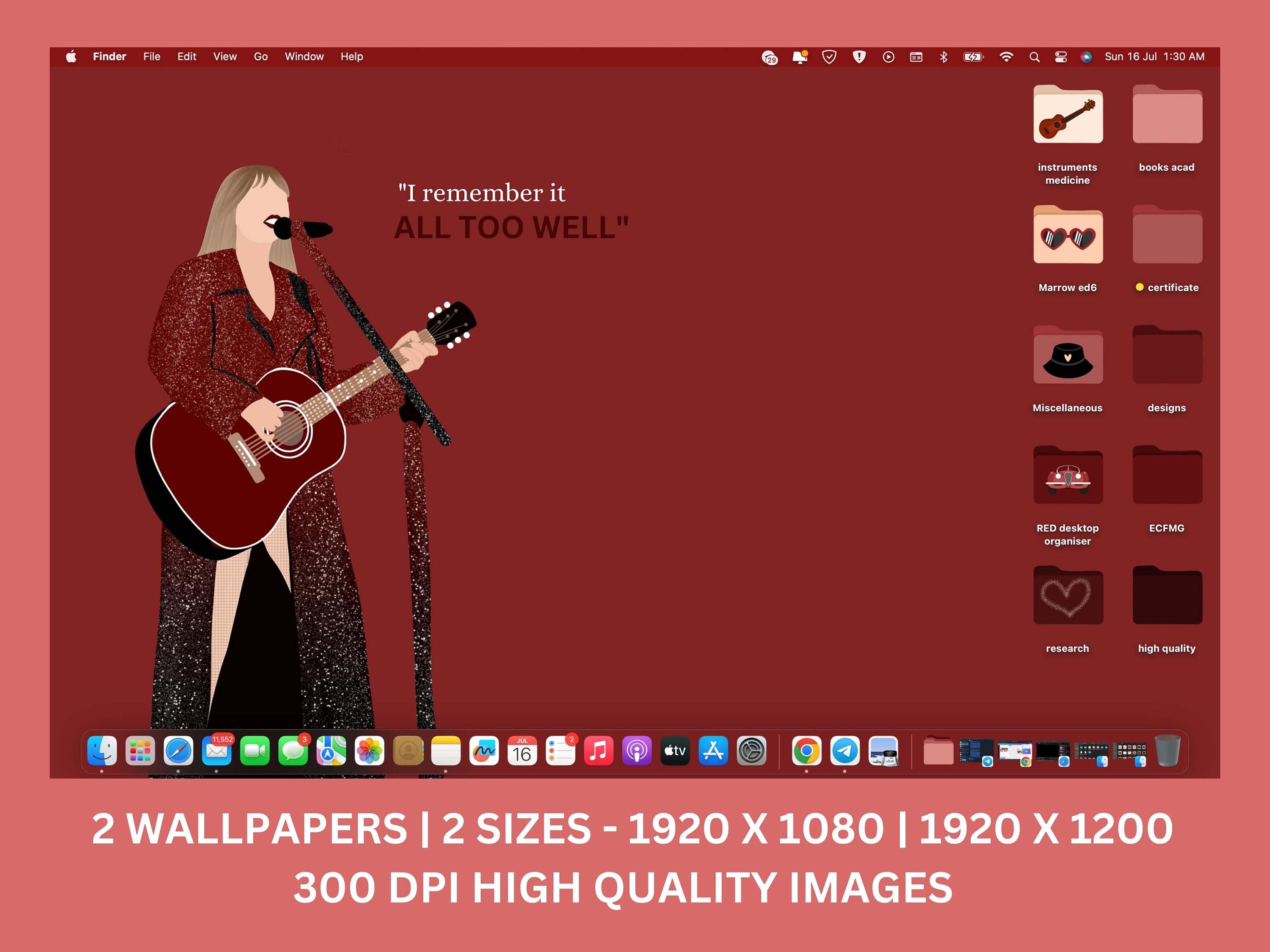 Taylor Swift Album RED Mac Folder Icons and Desktop Wallpapers - Etsy ...
