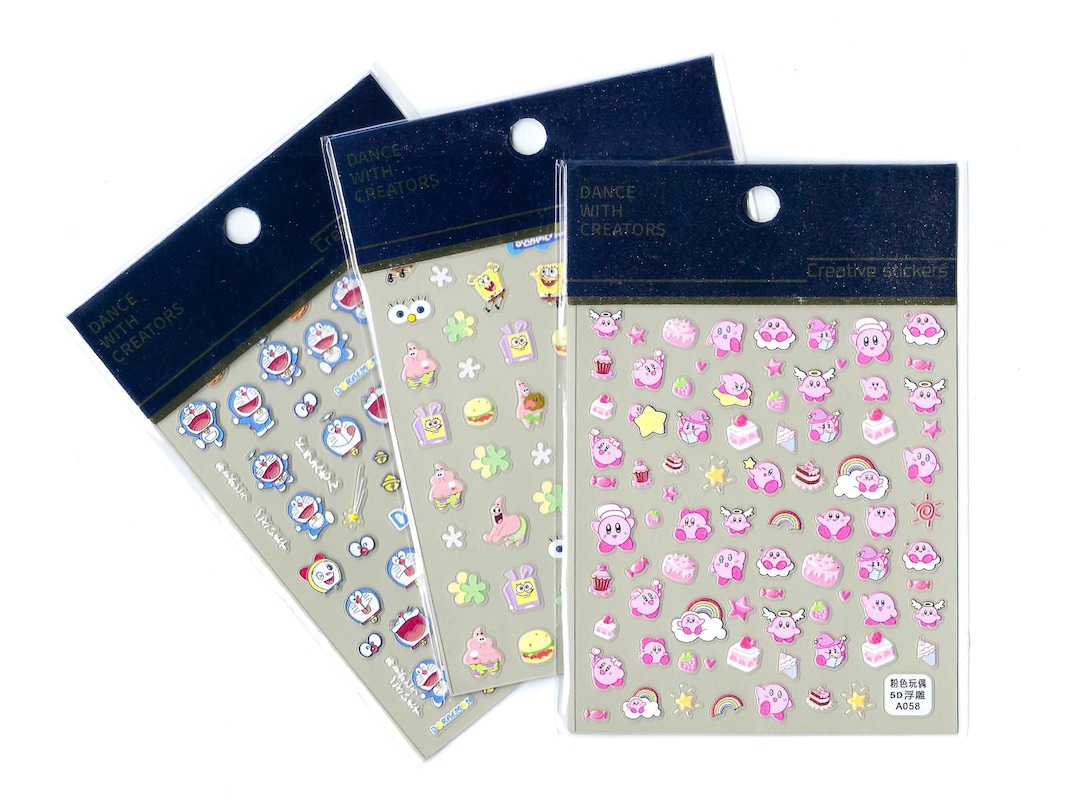5D Stickers (toy Story, Spongebob, Kirby, Doraemon, Snoopy) - Etsy