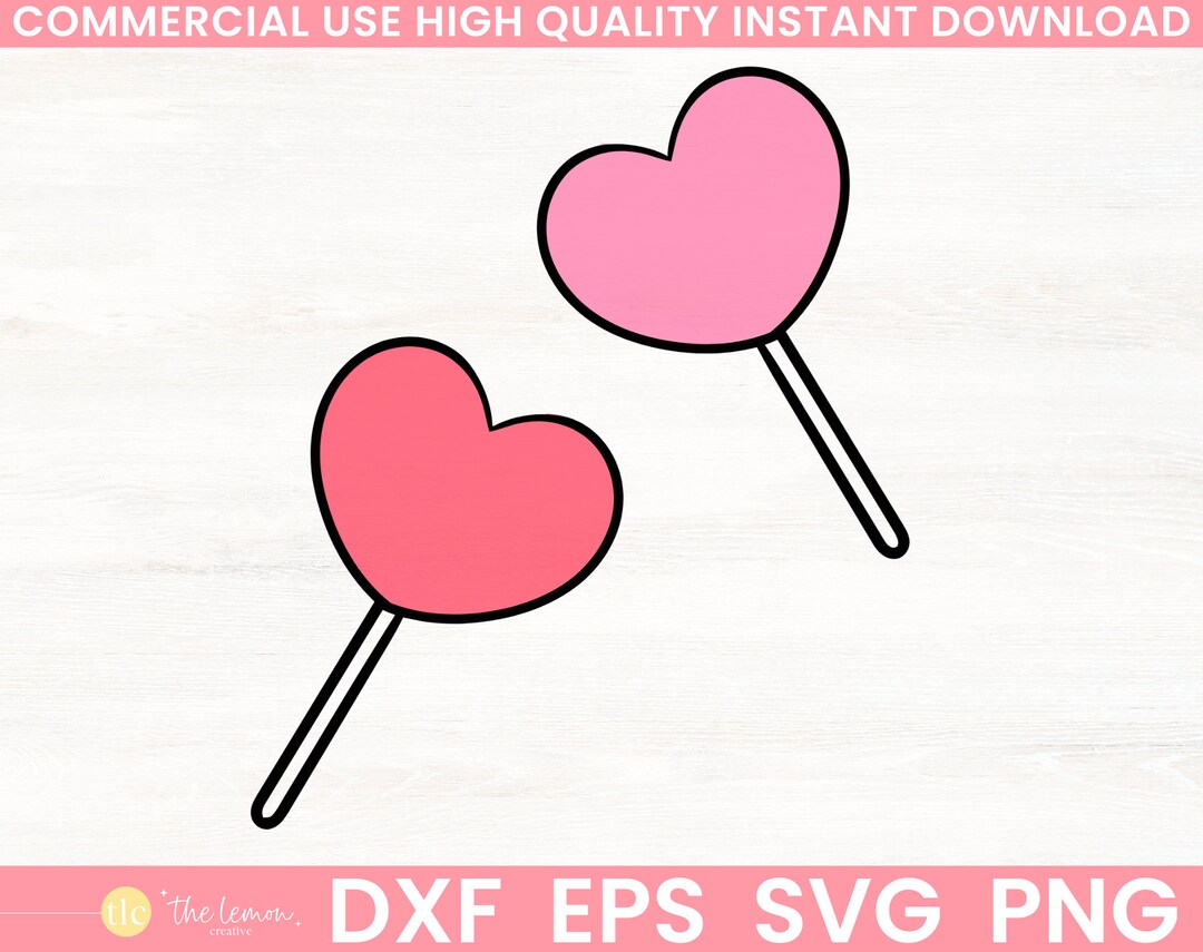 Valentines Day SVG Heart SVG Files for Cricut Heart Lollipop - Etsy