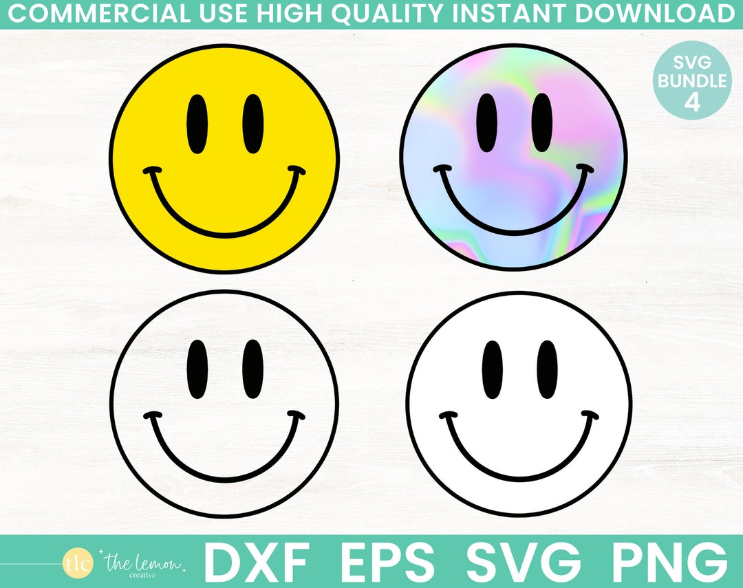 Happy Face SVG Bundle Smiley Face SVG Files for Cricut Retro - Etsy Canada