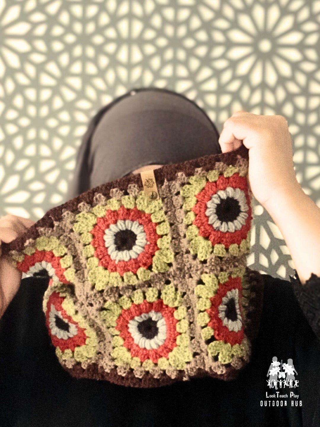 Forest Granny Square Crochet Cowl Snood Scarf Infinity Scarf - Etsy