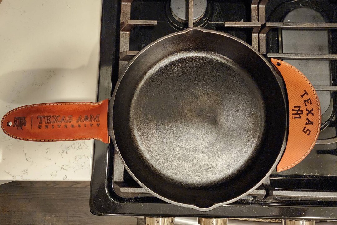 Horween Leather Cast Iron Skillet Holder. Aggie Cast Iron Skillet ...