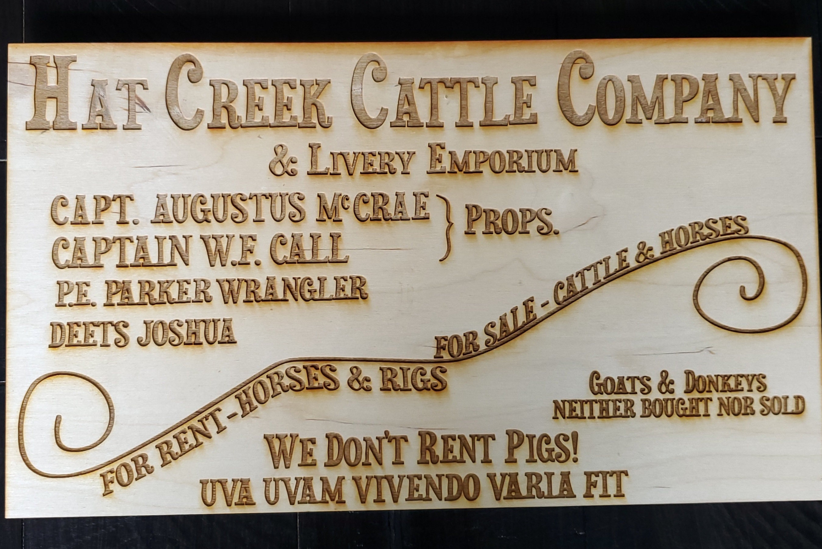 Hat Creek Cattle Company Sign - Etsy