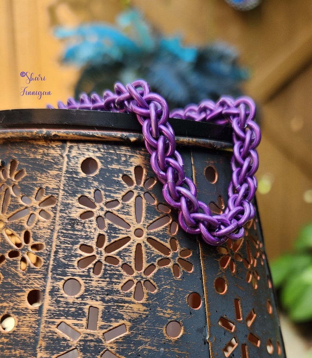 Purple Chainmail Bracelet Lightweight Alzheimer's - Etsy