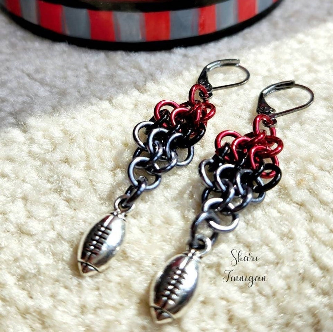 Tampa Bay Football Chainmail Earrings - Etsy