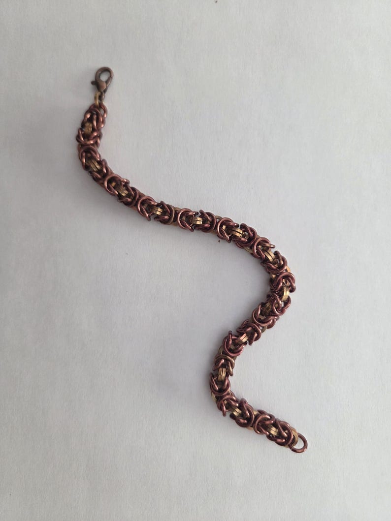Antique Copper Chainmail Bracelet, Handwoven - Etsy