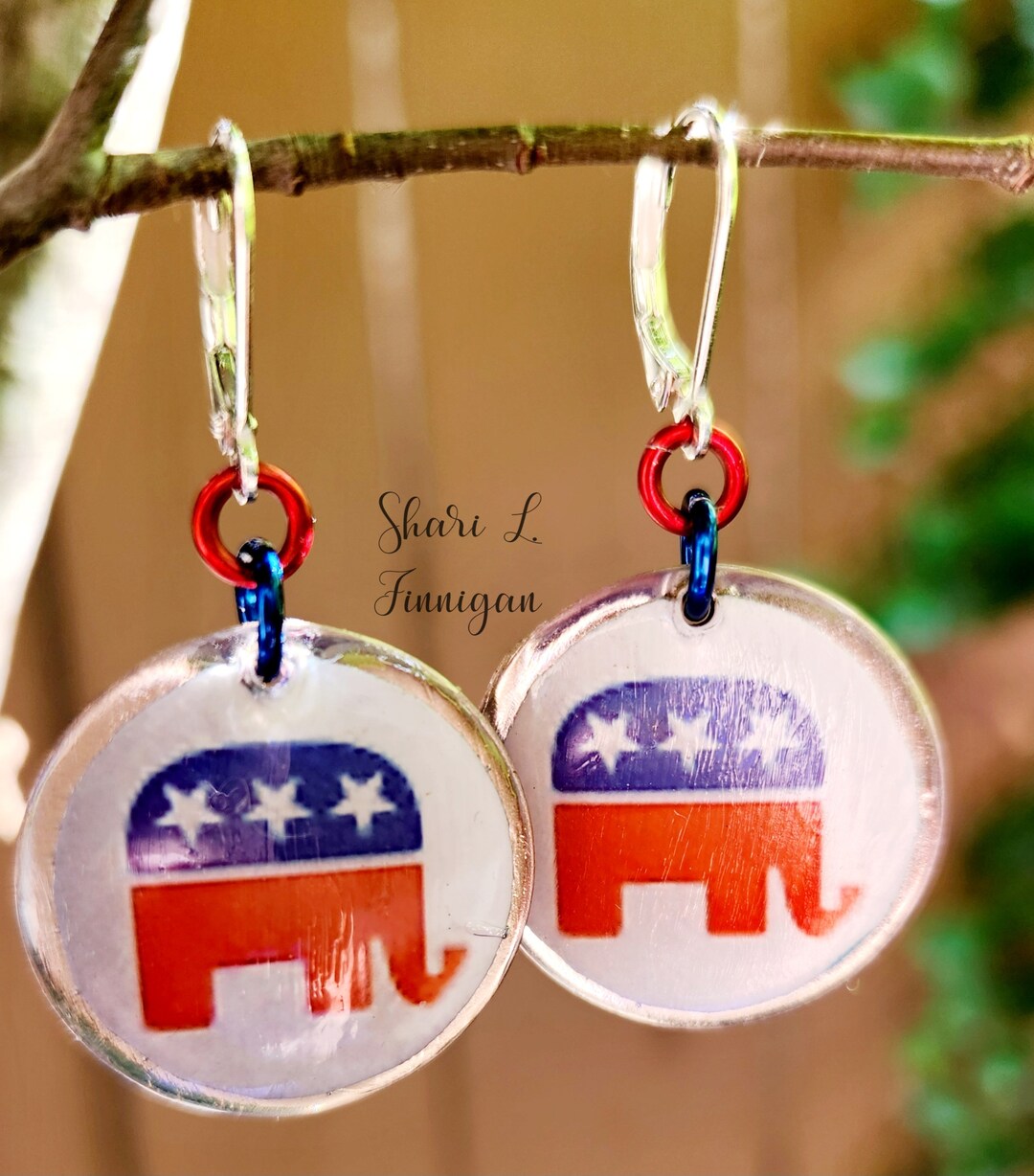 Republican Elephant Earrings - Etsy
