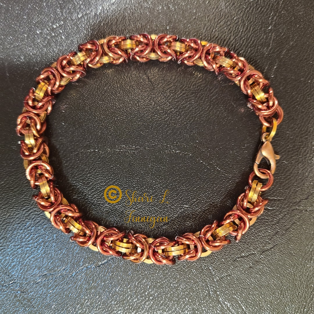 Antique Copper Chainmail Bracelet, Handwoven - Etsy