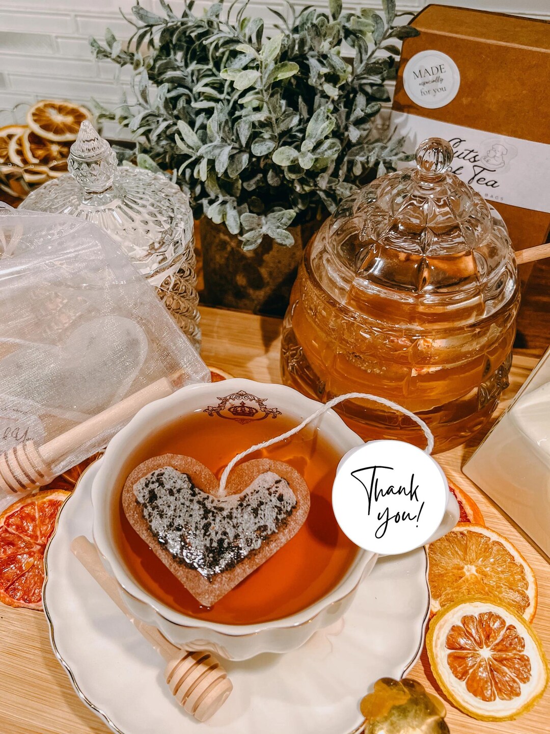 Thank You Tag With Heart-shaped 6 Tea Bags | FREE Shipping | 1 FREE ...