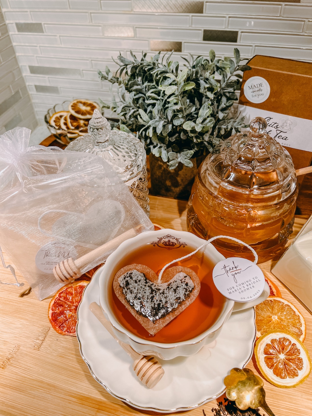 Wedding Favor Tea Bag Heart Shaped Tea Bags FREE Shipping Unique Party ...