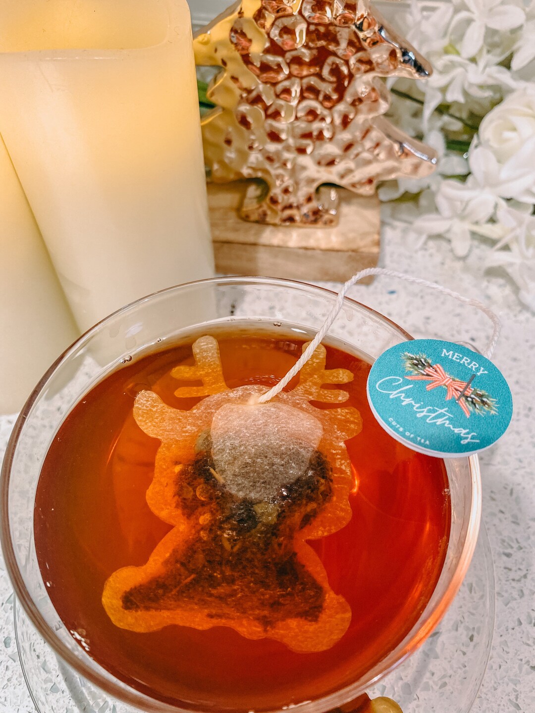 Reindeer Tea Bags FREE Shipping 6 Shaped Tea Bags Merry Christmas ...