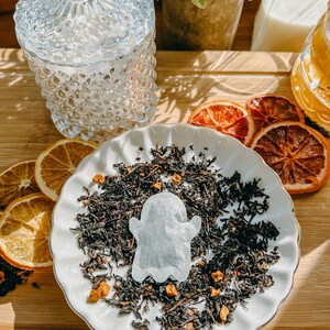 Cute Friendly Ghost Tea | FREE Shipping | 1 Mini Wooden Honeycomb Stick ...