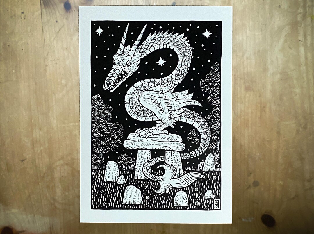 The Wyvern A4 Print by Matt Willis Thefolklorebox ~ the Folklore Box ...