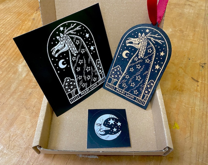 MARI LWYD Y Fari Lwyd Efa Lois Print Welsh Spooky Folklore History ...