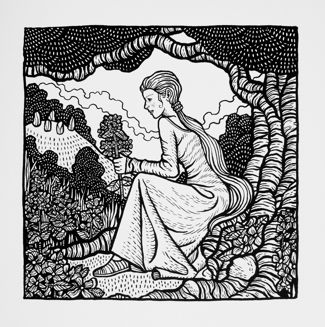Under A Tree A4 Print by Matt Willis - Henge~ Medieval ~ Countryside ...