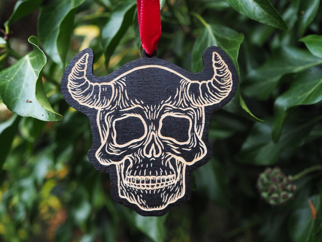 Horned Skull Hanging Christmas Decoration by Matt Willis Christmas the ...