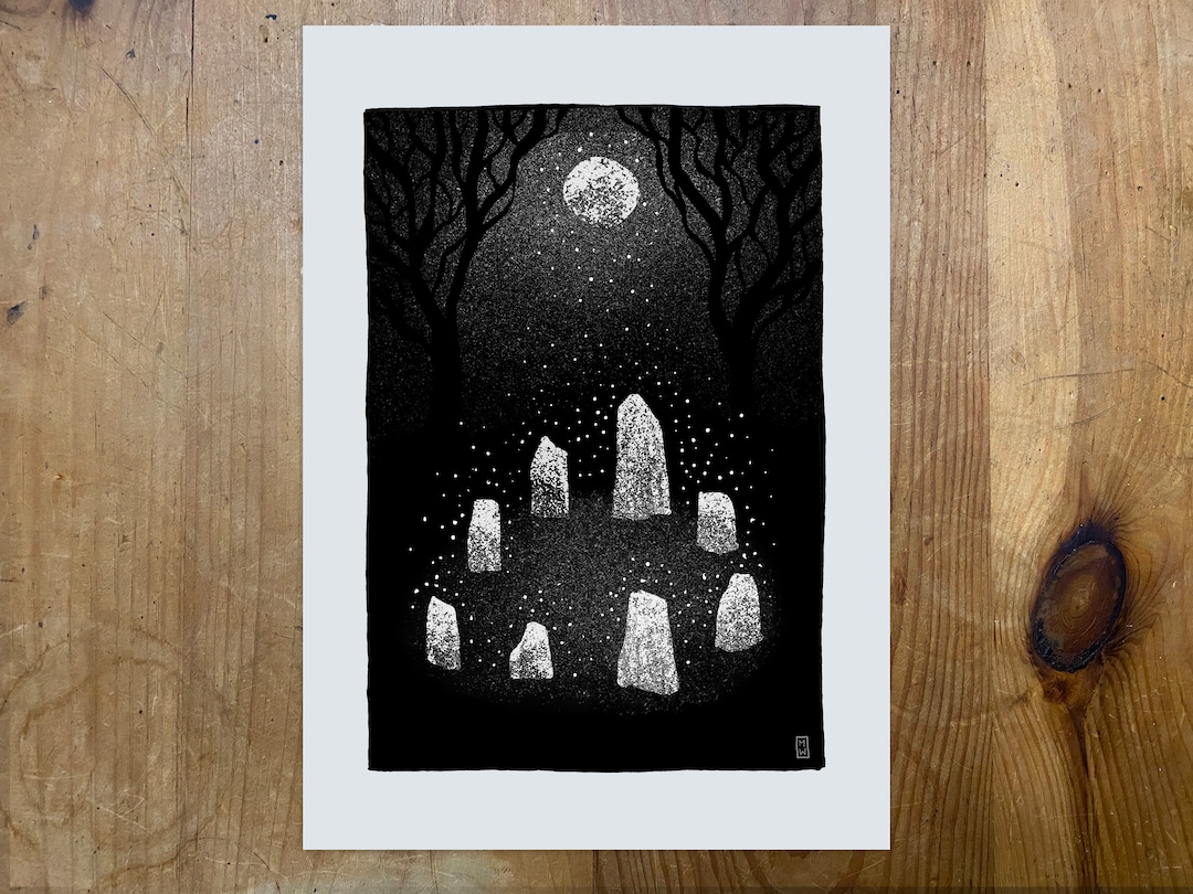 Stones Under Moonlight A5 Print by Matt Willis ~ the Folklore Box ~ the ...