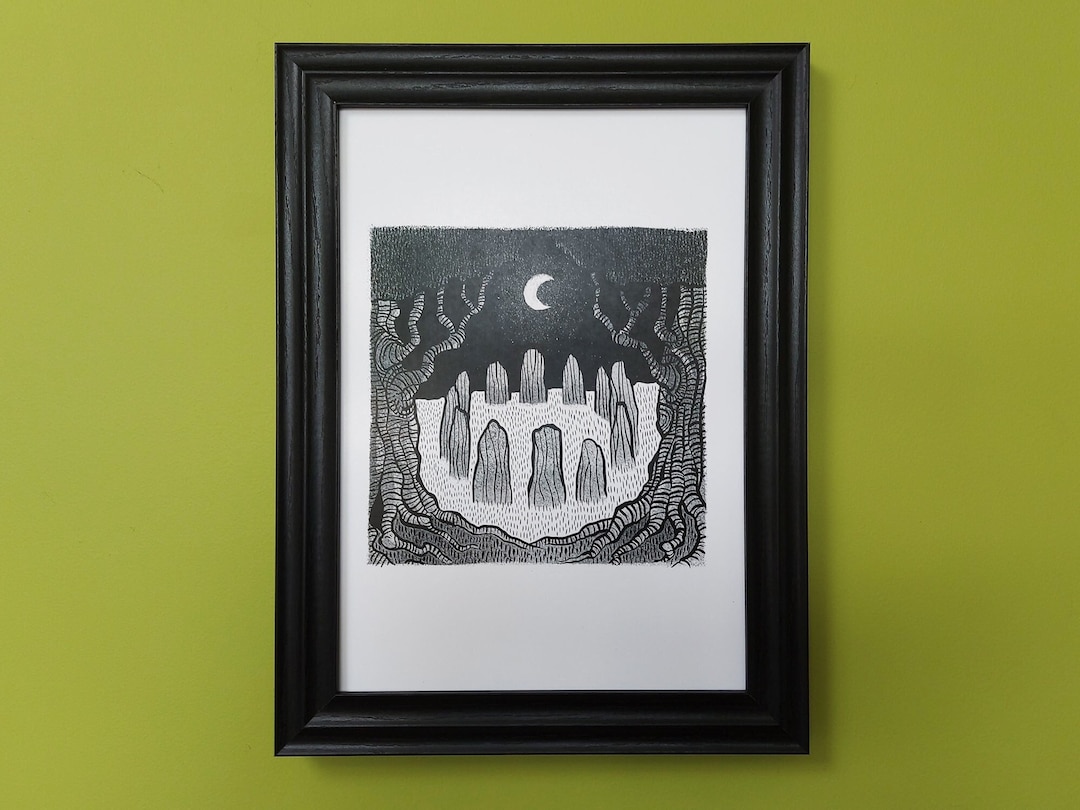 Henge Moon Circle A4 Print by Matt Willis ~ the Folklore Box ...