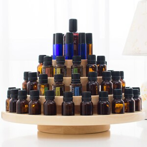 63 Slots Wood Essential Oil Display / Three Layers Aromatherapy ...