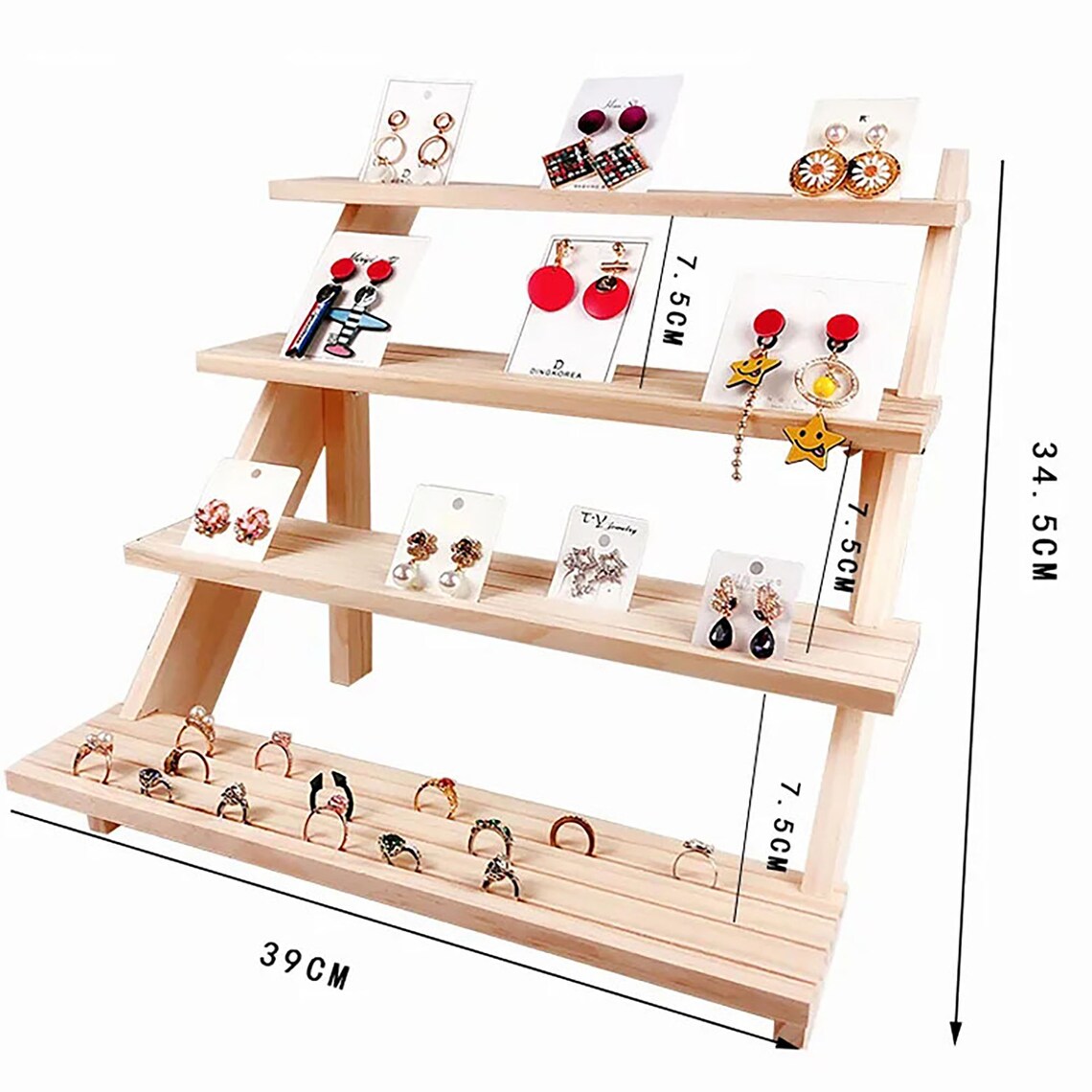 Wood Jewelry Display Stand Multiple Necklace Showcase Display - Etsy