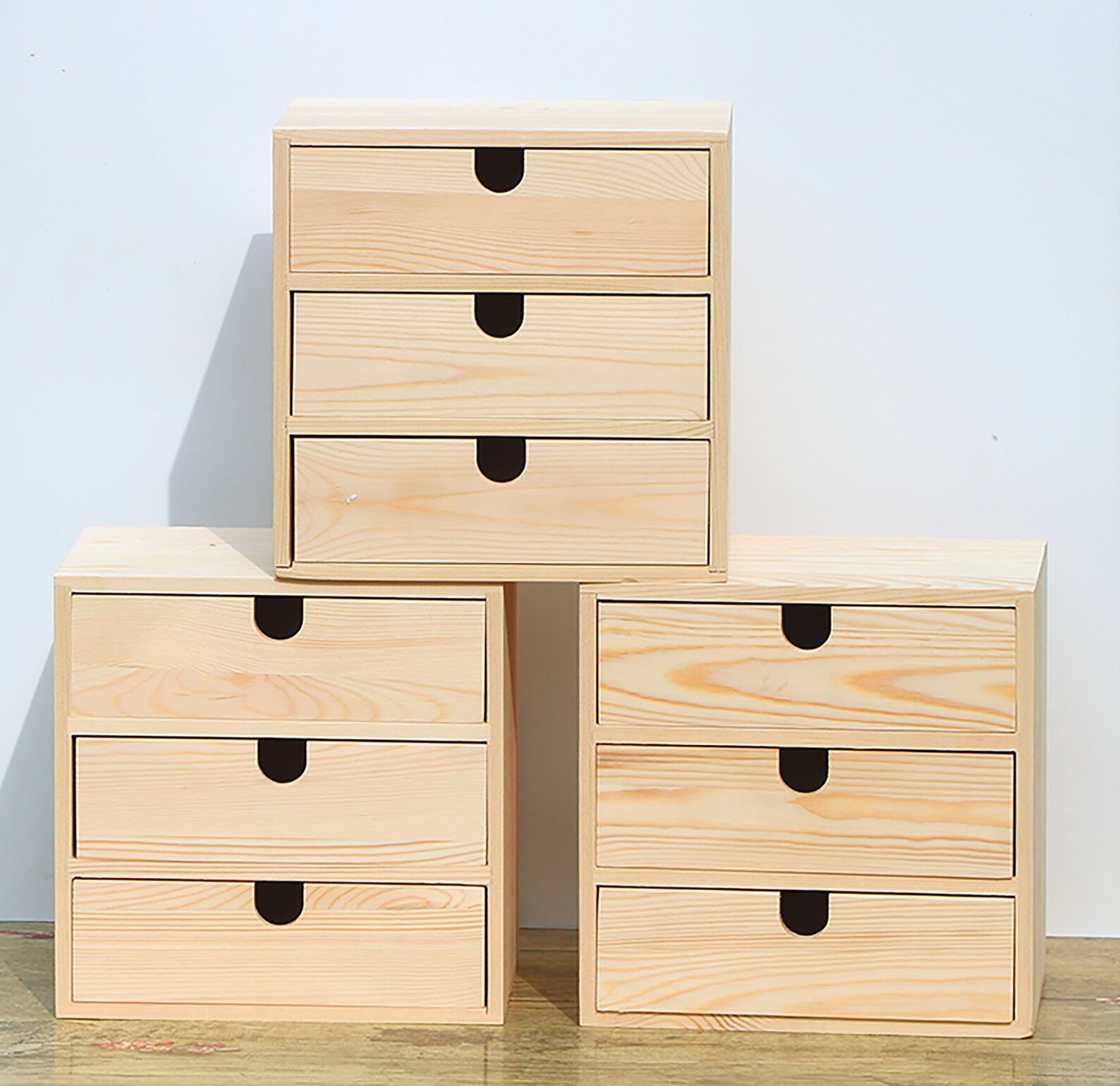 Manual Three-layer Solid Wood Storage Box Desktop Wooden - Etsy