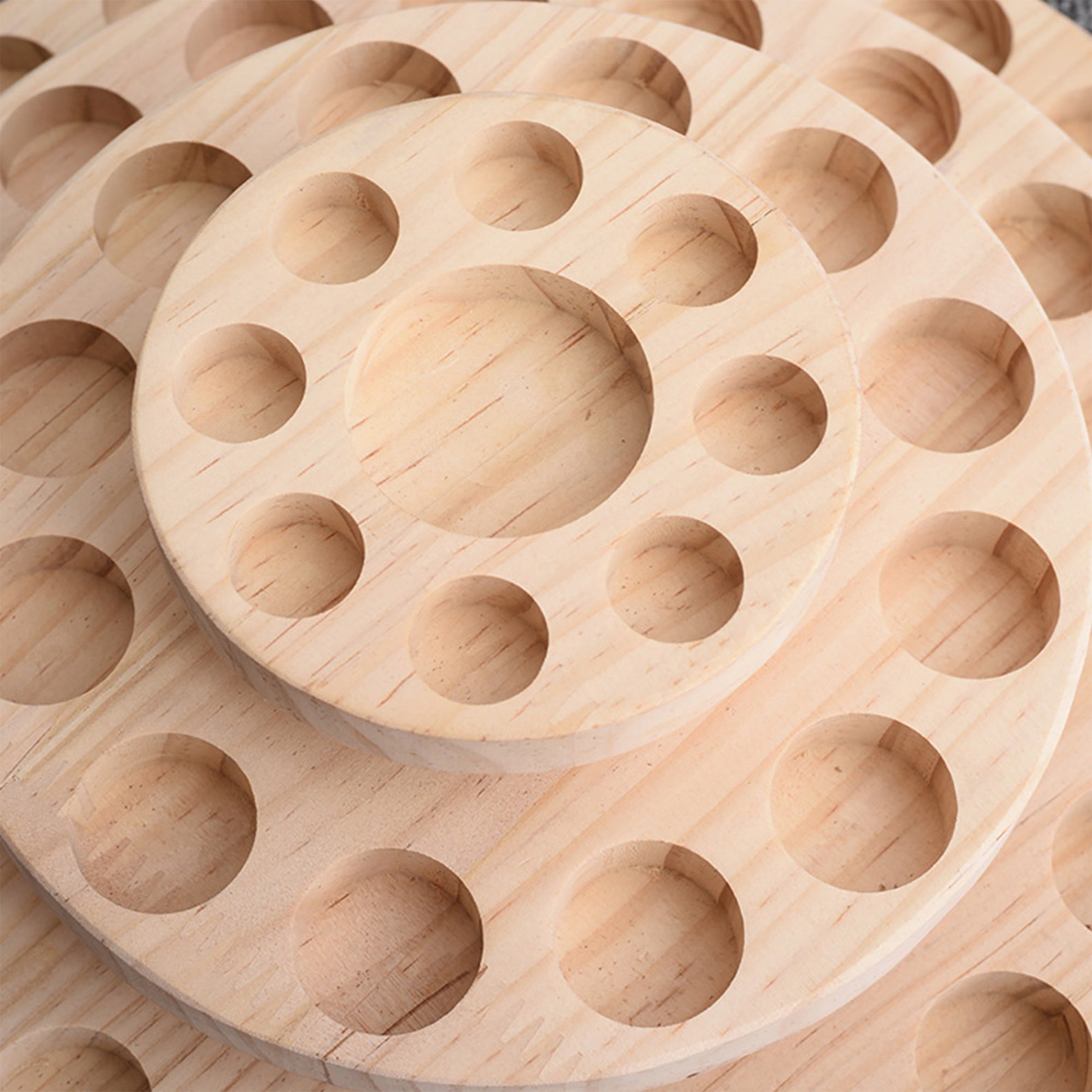 63 Slots Wood Essential Oil Display / Three Layers Aromatherapy ...