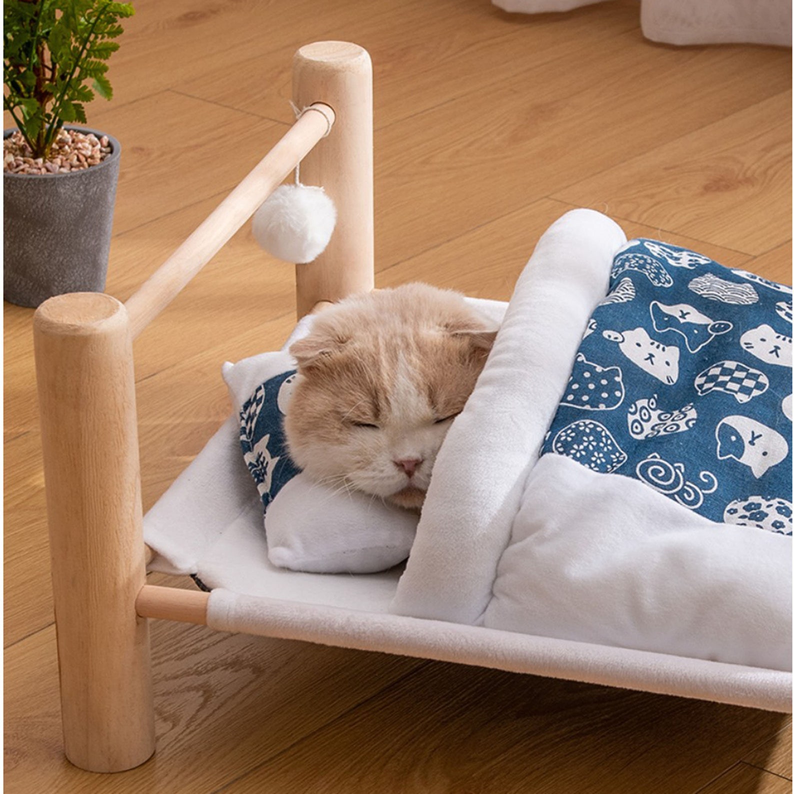 Lit en bois de chat maison chaude de chats de chaton tapis | Etsy