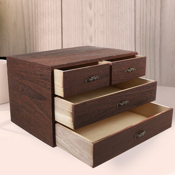 Wooden Box Storage Drawer Type Storage Box Jewelry Cosmetics - Etsy