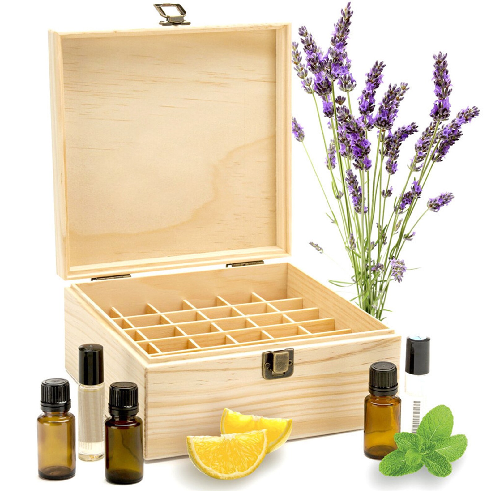 Wooden Oils Box / Aromatherapy Bottles Organizer / Wood - Etsy
