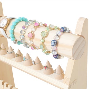 Wood Jewelry Display Rack Multiple Necklace Showcase Display Holder ...