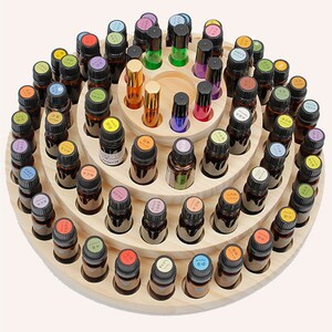 63 Slots Wood Essential Oil Display / Three Layers Aromatherapy ...