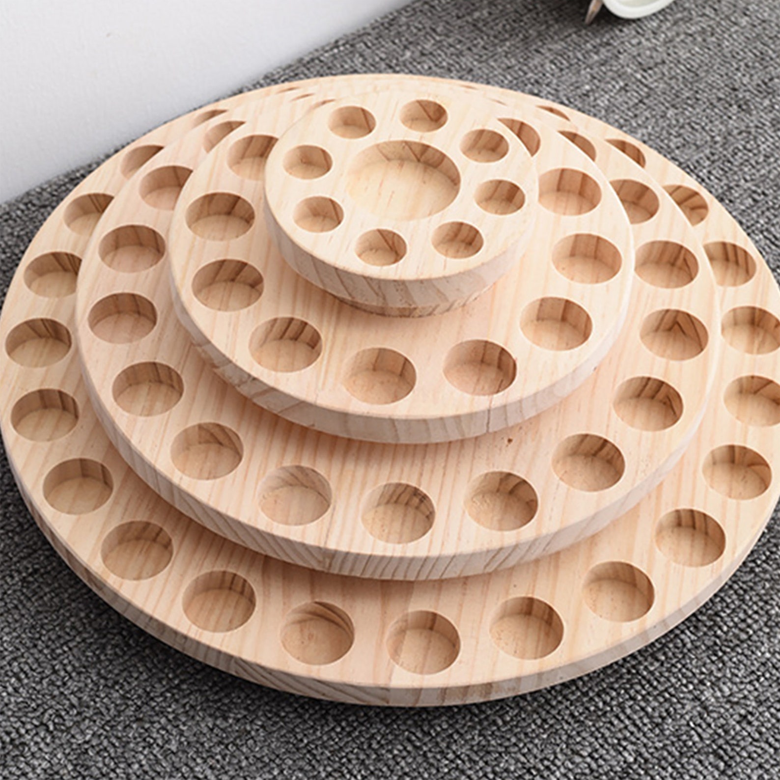 63 Slots Wood Essential Oil Display / Three Layers Aromatherapy ...