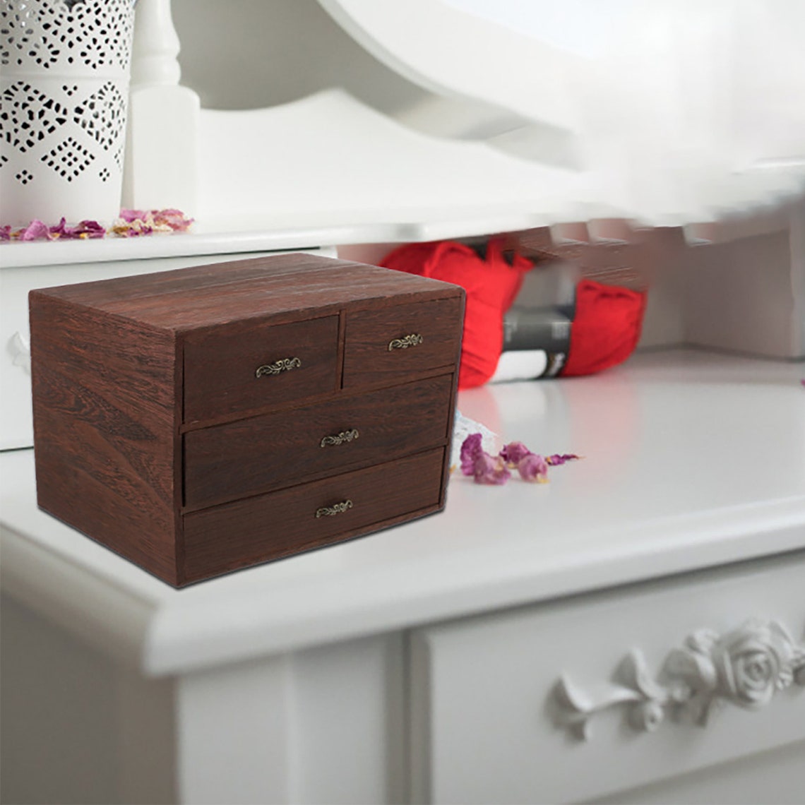 Wooden Box Storage Drawer Type Storage Box Jewelry Cosmetics - Etsy