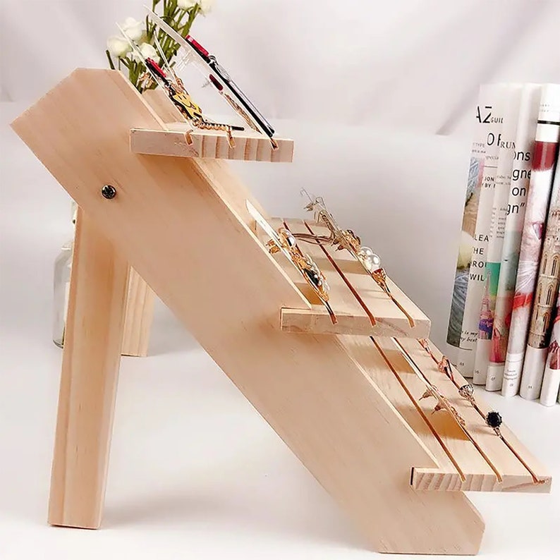 Wood Jewelry Display Stand Multiple Necklace Showcase Display - Etsy