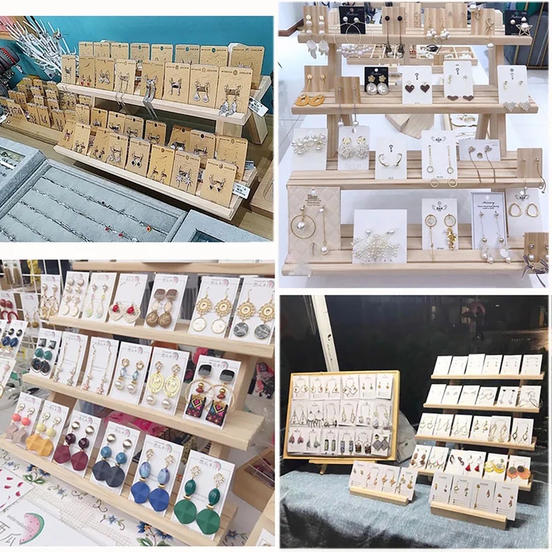 Wood Jewelry Display Stand Multiple Necklace Showcase Display - Etsy