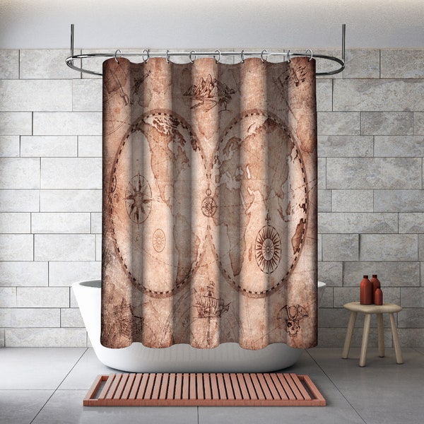 Map Shower Curtain - Etsy
