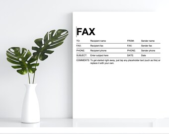 Fax Cover Sheet Printable PDF File - Etsy