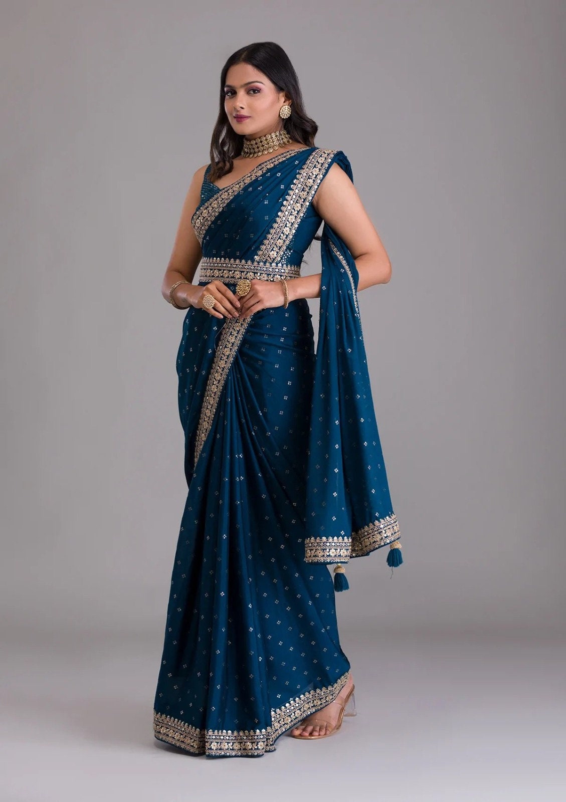 Sabyasachi Blue Color Designer Saree for Women Saree With - Etsy