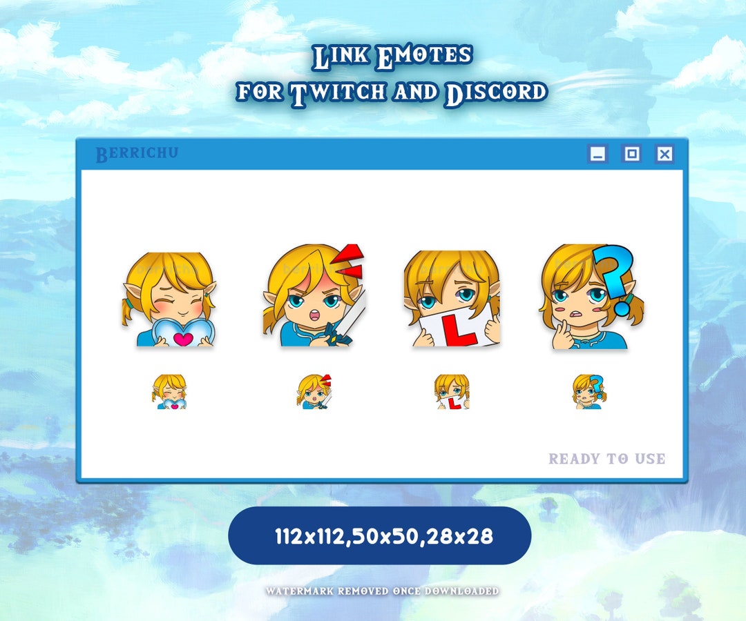Link Breath of the Wild Emotes for Tears of the Kingdom Twitch - Etsy