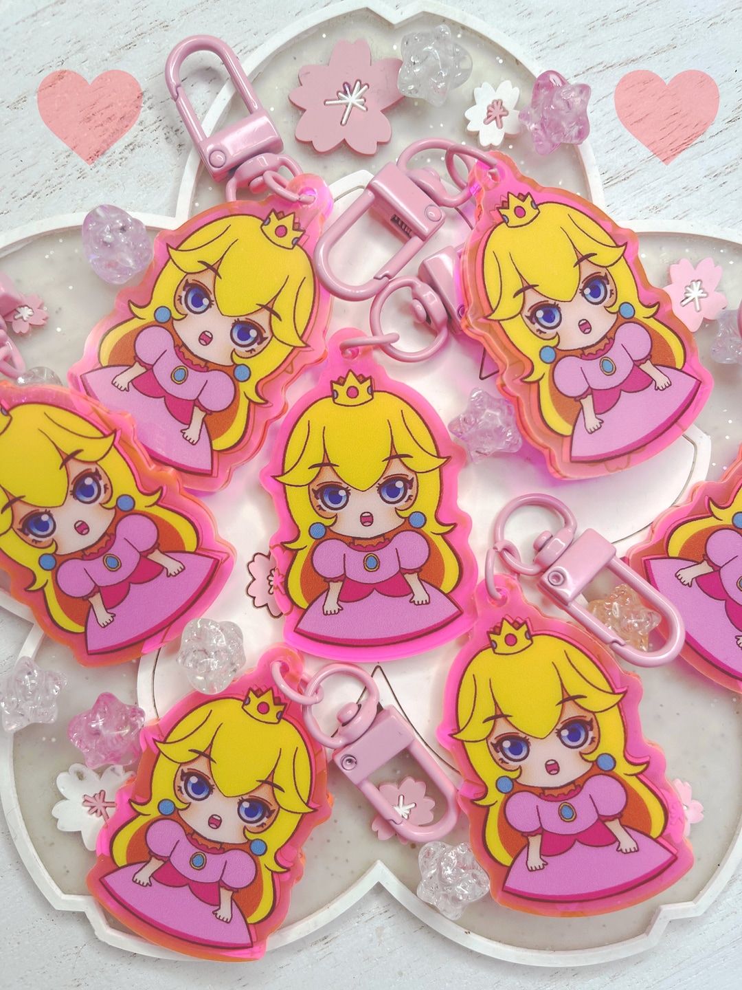 Princess Peach Keychain - Etsy