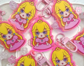 Princess Peach Inspired Keychain - Etsy