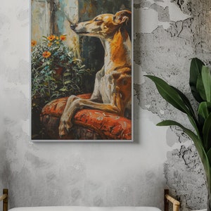 Whippet Basking in the Sun - Chagall Style Digital Dog Art - Whippet ...