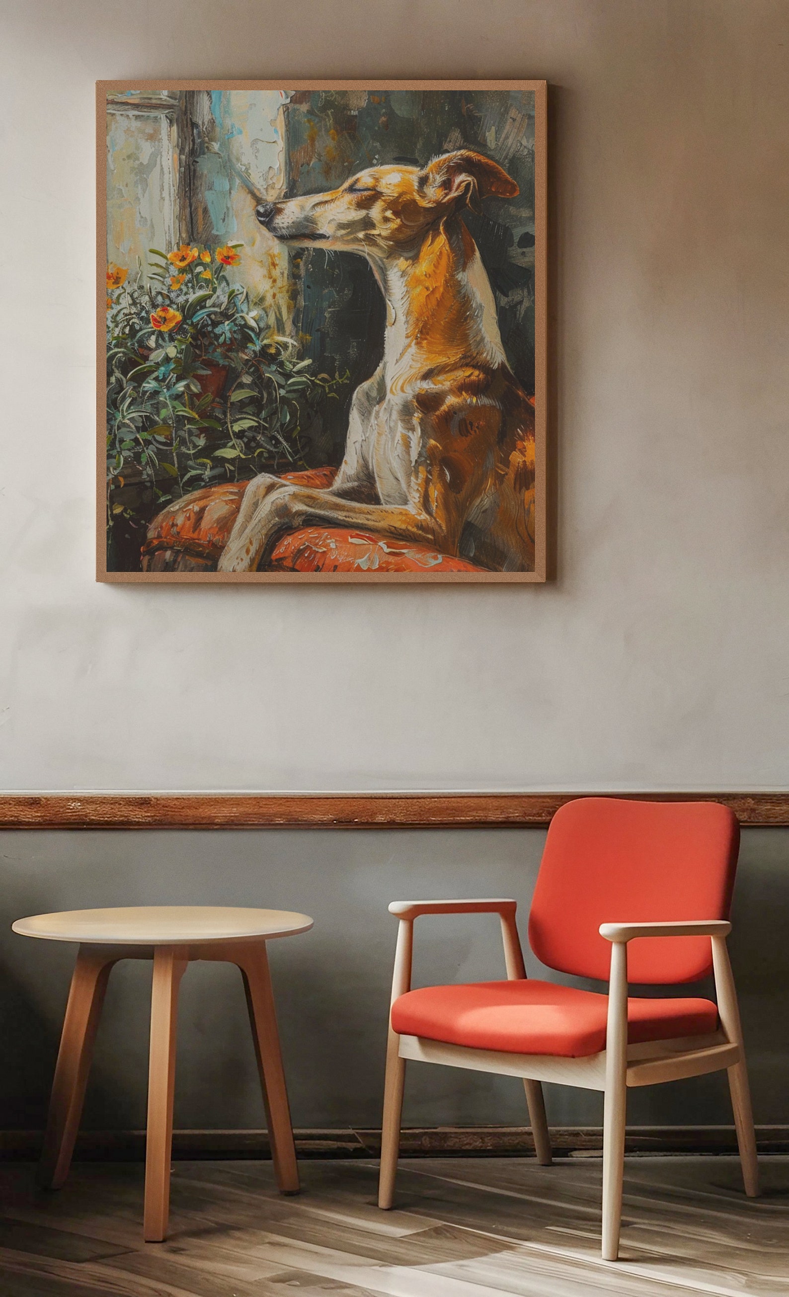 Whippet Basking in the Sun - Chagall Style Digital Dog Art - Whippet ...