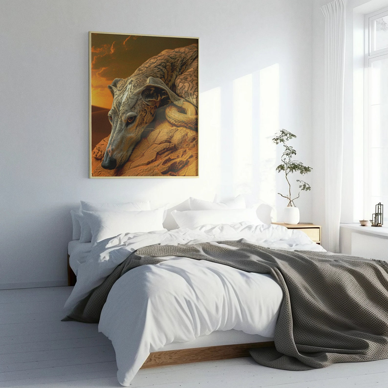 Whippet Serpent Transformation Art Print Whippet Lovers Decor ...