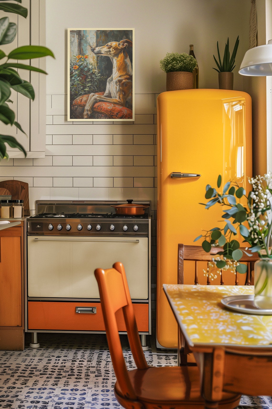 Whippet Basking in the Sun Chagall Style Digital Dog Art Whippet Home ...