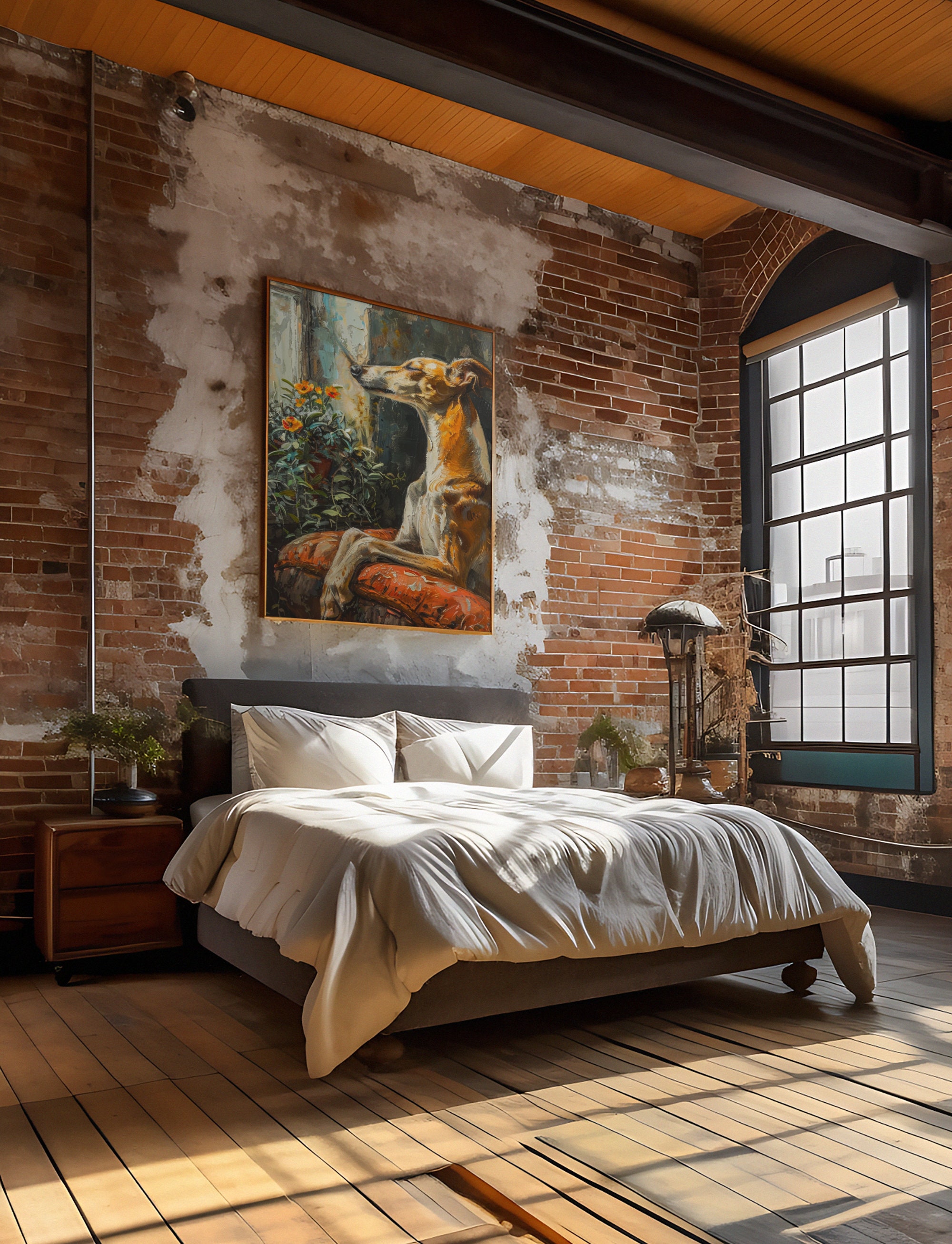 Whippet Basking in the Sun Chagall Style Digital Dog Art Whippet Home ...