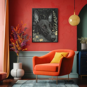 Dark Hound Digital Art Print Elegant Hound Dog Digital Download ...