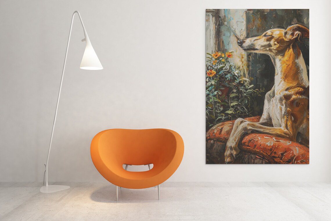 Whippet Basking in the Sun Chagall Style Digital Dog Art Whippet Home ...