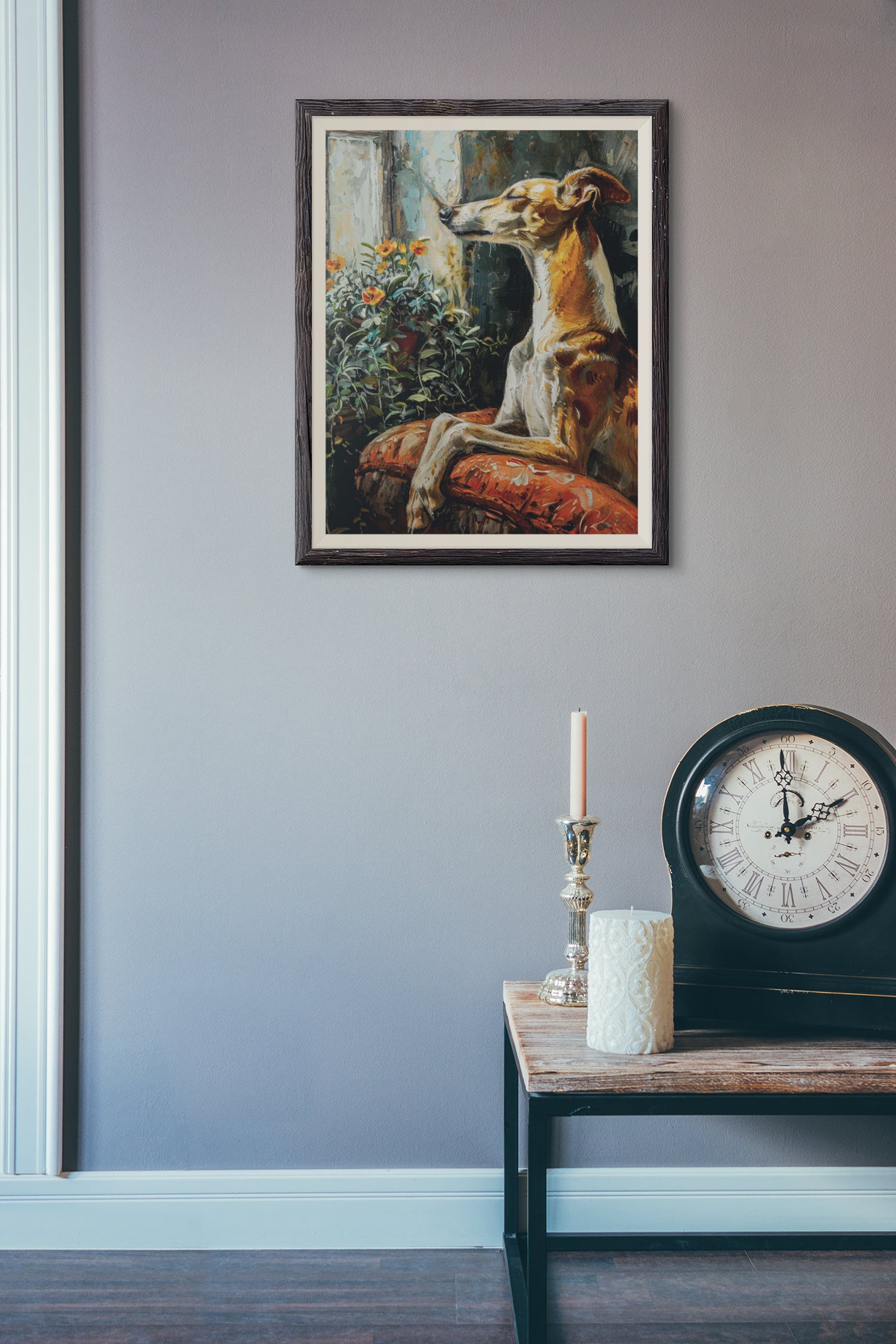 Whippet Basking in the Sun - Chagall Style Digital Dog Art - Whippet ...