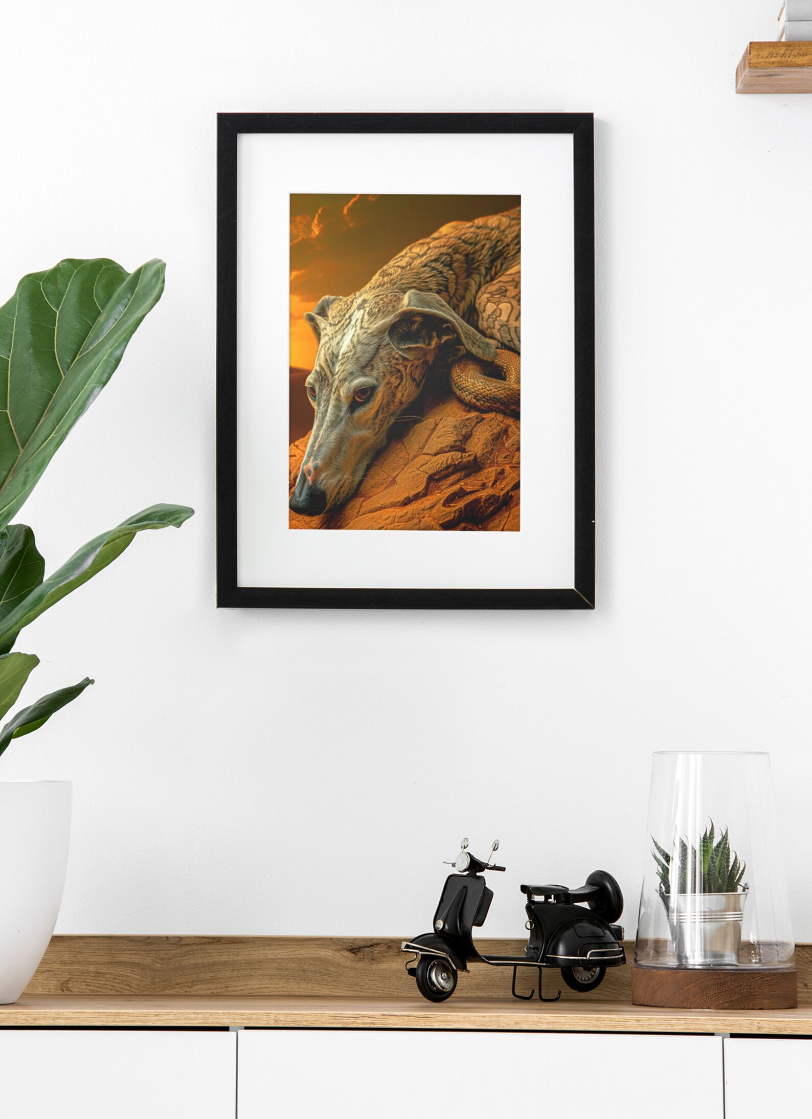 Whippet Serpent Transformation Art Print Whippet Lovers Decor ...